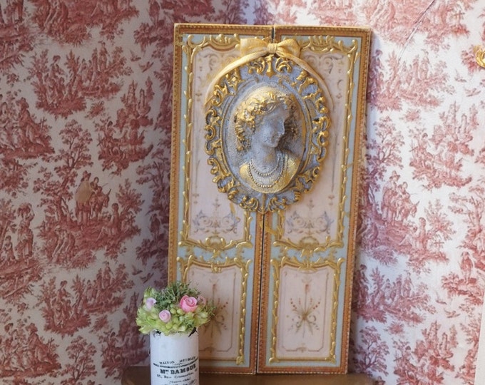 Newdollhouse Brocante Style Wall Panel. 1:12 Dollhouse Miniature French ...