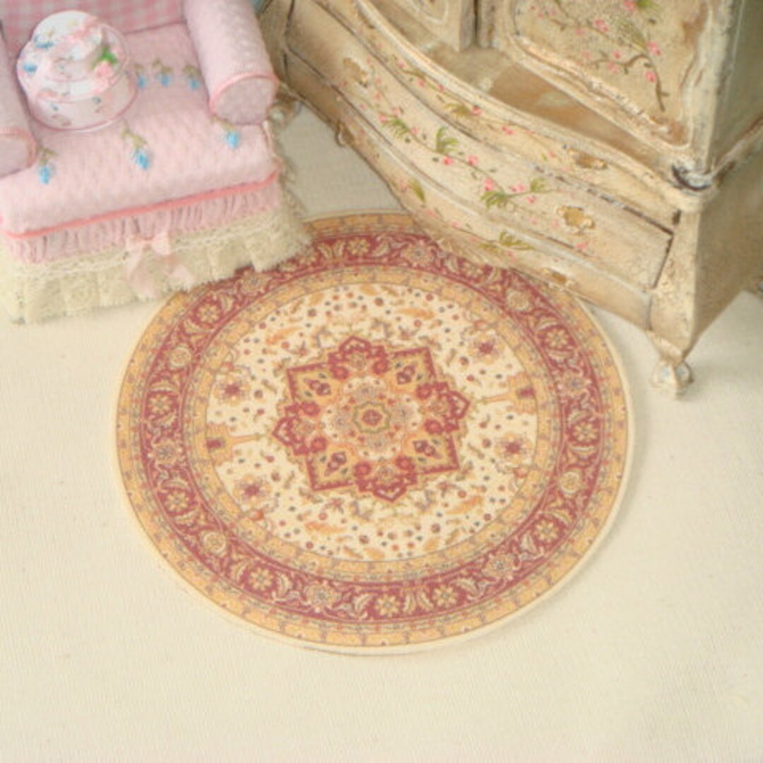 Dollhouse Round Classic Rug. 1:12 Dollhouse Miniature Rugs. - Etsy