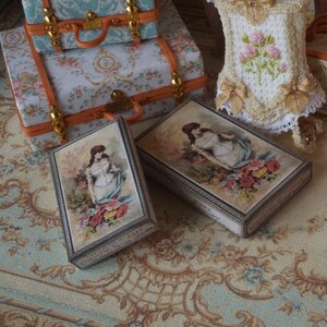 NEW** Two Vintage Corset Boxes. 1:12 Miniature Assambled Openable S ...