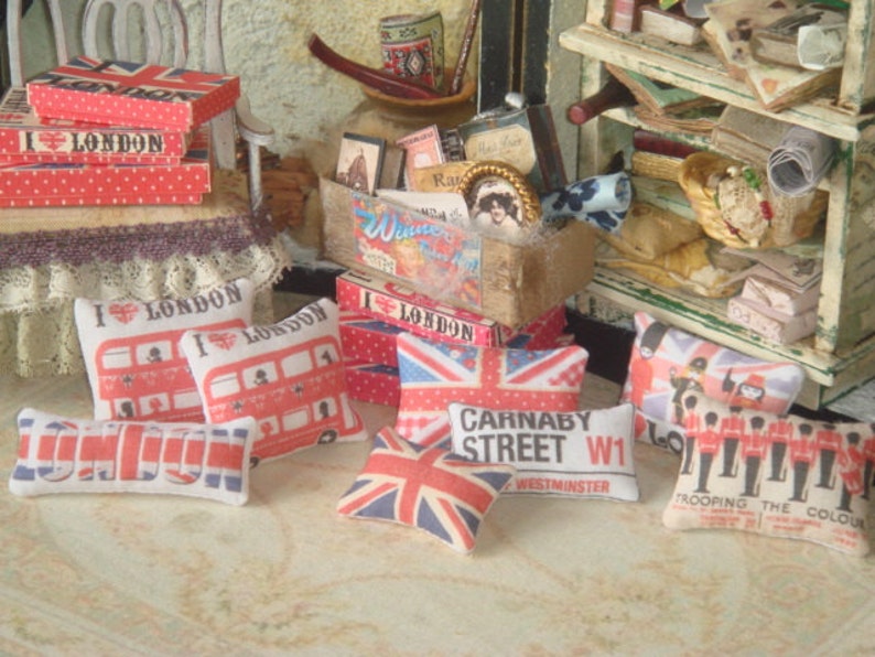 Three Vintage London boxes for Dollhouses. 1:12 Dollhouse | Etsy