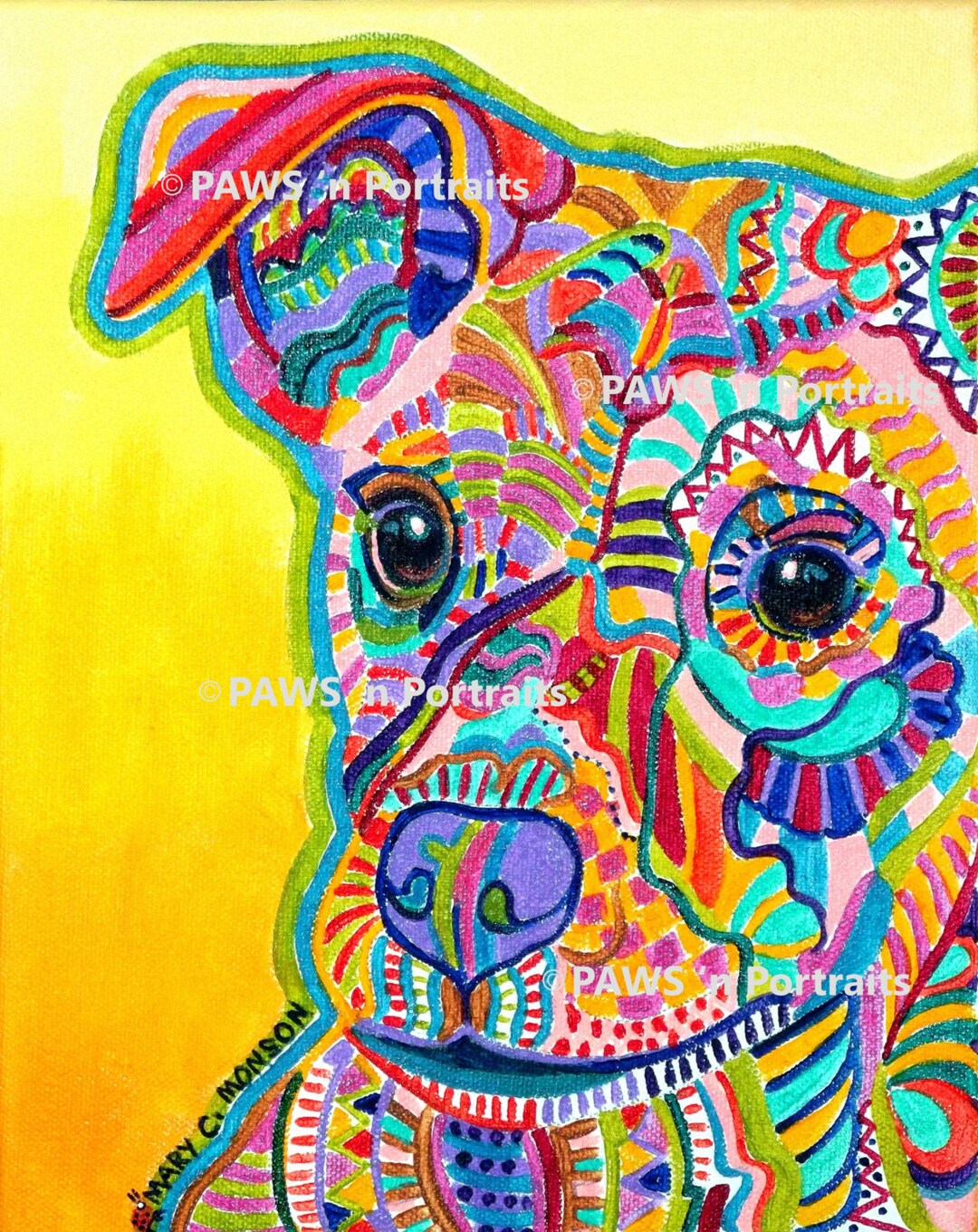 Paws'nportraits - Artsy Pup II ~ 8x10 Not Framed - Signed Original ...