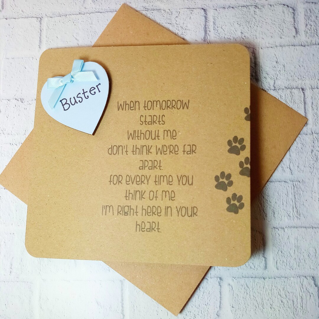 Personalised Pet Bereavement/sympathy Card, Pet Loss Card - Etsy UK