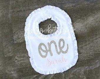 First Birthday Bib Girl | Etsy