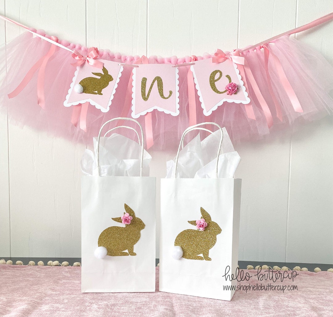 Some Bunny is One, Party Favor Bags, Bunny Gift Bags, First Birthday ...