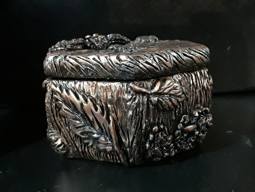 Polymer Clay Trinket Box, 'autumn Garden', Ooak - Etsy