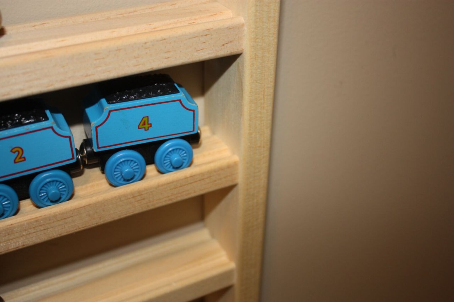 Train Rack Mega Thomas the Tank Wooden Train Display and Storage Wall ...