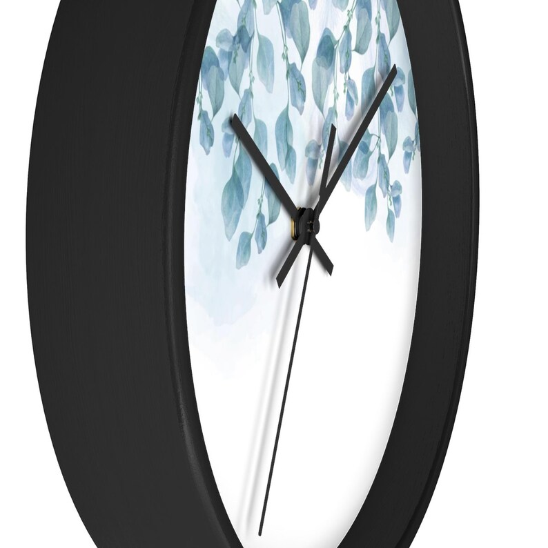 Blue Leaves Wall Clock Minimalist Wall Decor Unique Wall - Etsy