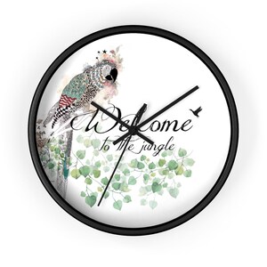 Parrot Wall Clock, Colorful Wall Clock, Kids Room Clock, Funny Wall ...