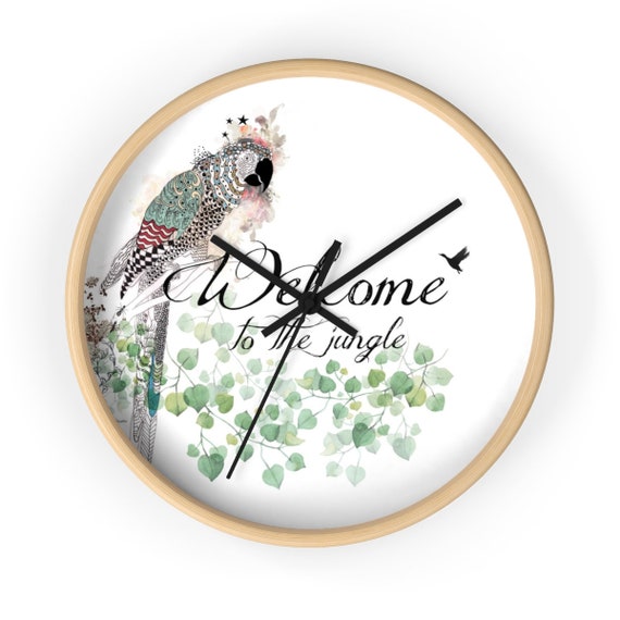 Parrot Wall Clock Colorful Wall Clock Kids Room Clock Funny - Etsy