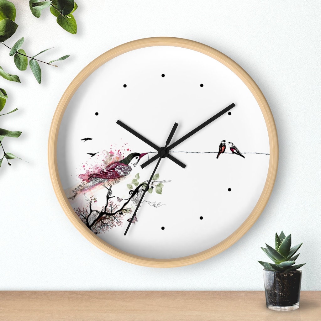 Bird Wall Clock Nursery Wall Clock Decorative Kids Clock | Etsy