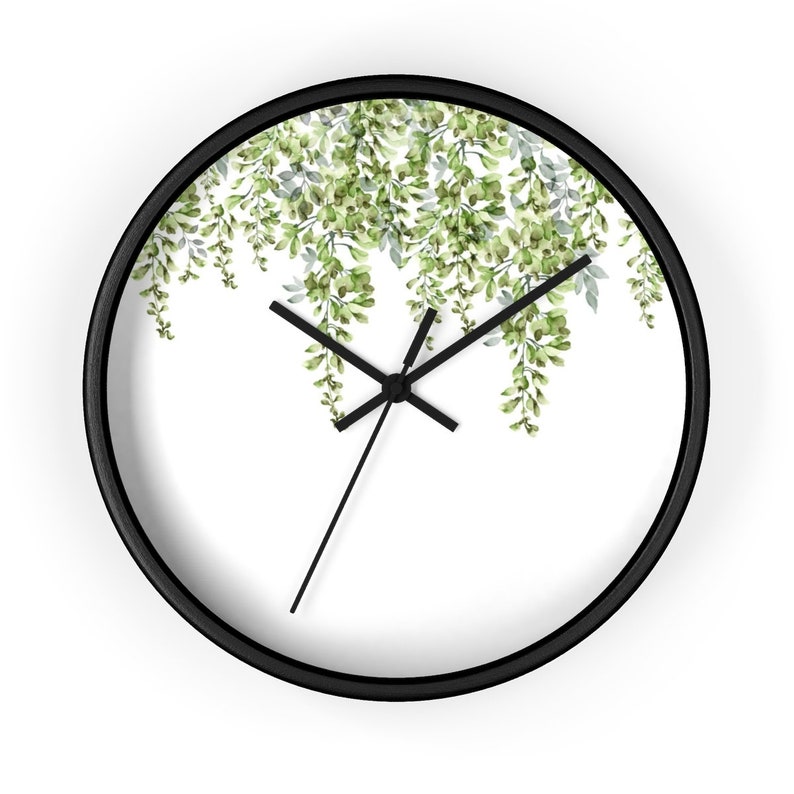 Nature Wall Clock Farmhouse Clock Minimalist Decor Leaves - Etsy