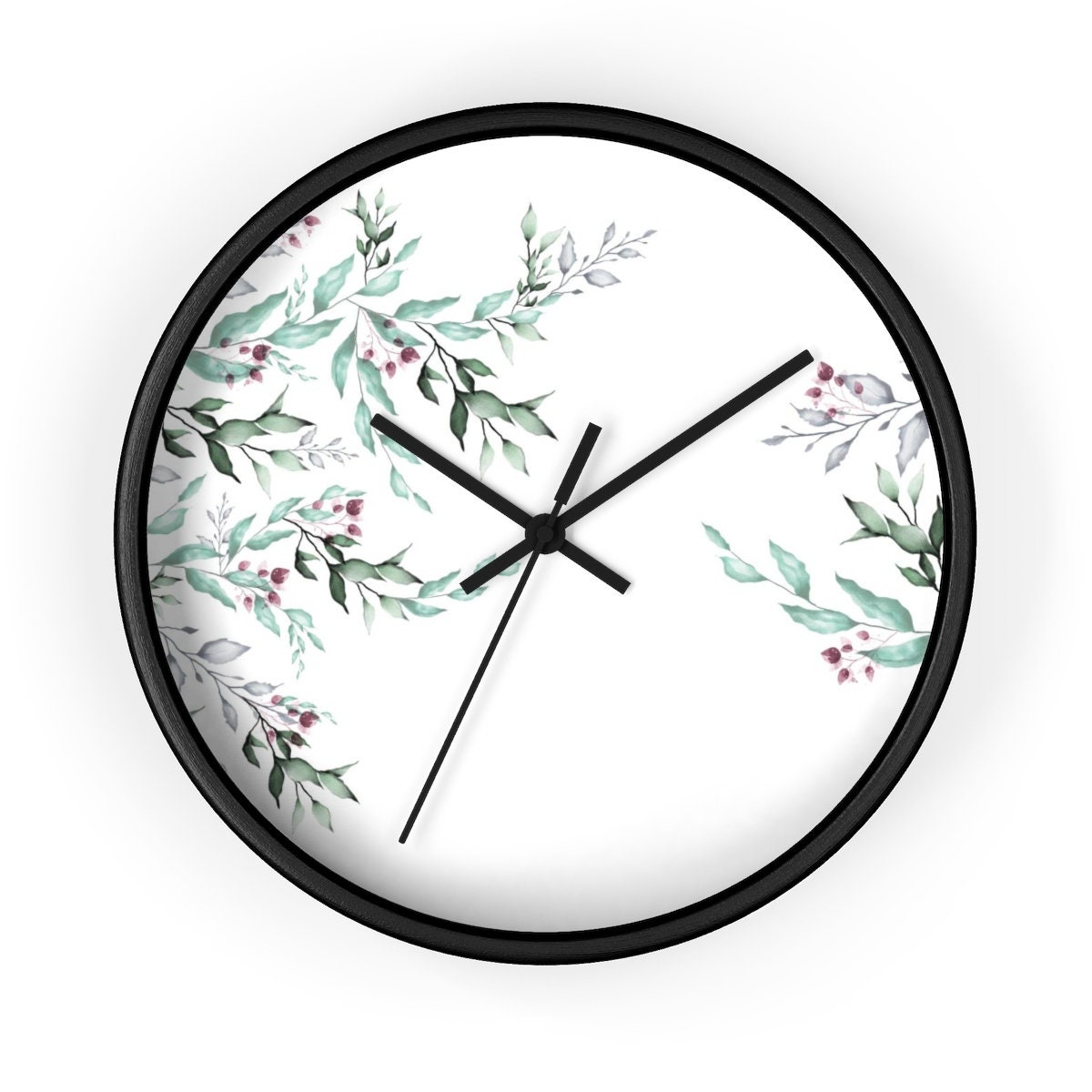 Leaves Wall Clock Minimalist Wall Clock Kitchen Clock - Etsy