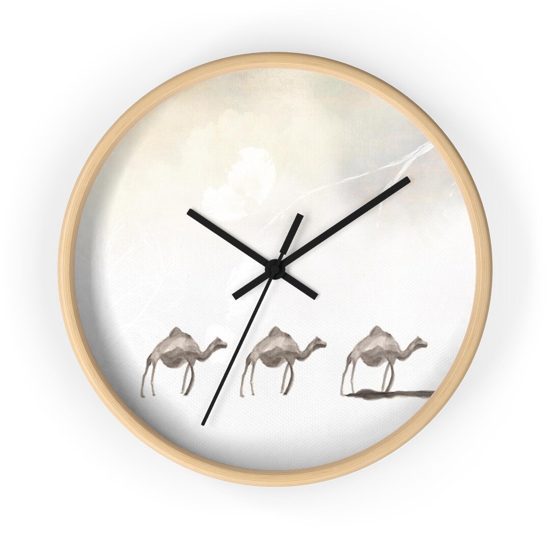 Boho Wall Clock, Wood Clock, Office Wall Clock, Boho Wall Decor, Wall ...