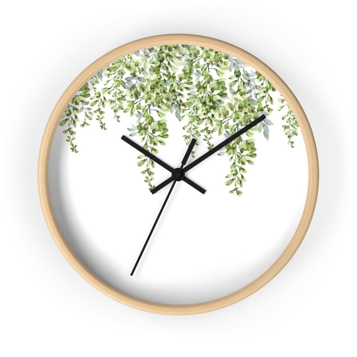 Nature Wall Clock Farmhouse Clock Minimalist Decor Leaves - Etsy