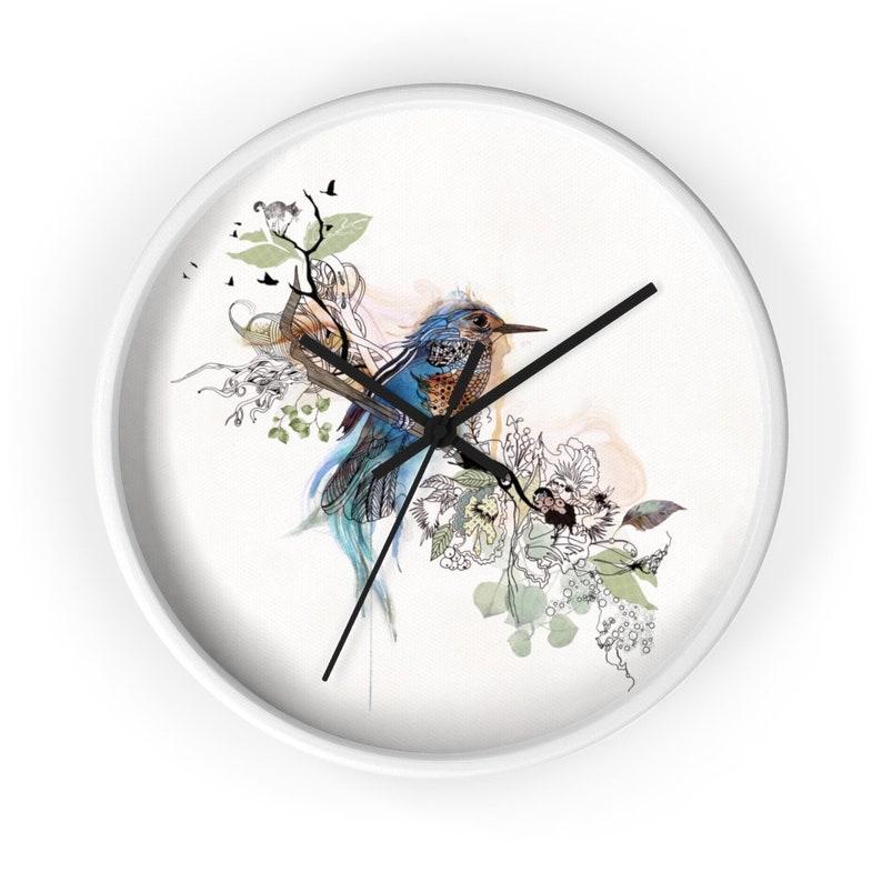 Blue Bird Wall Clock Bird Lover Gift Contemporary Wall | Etsy