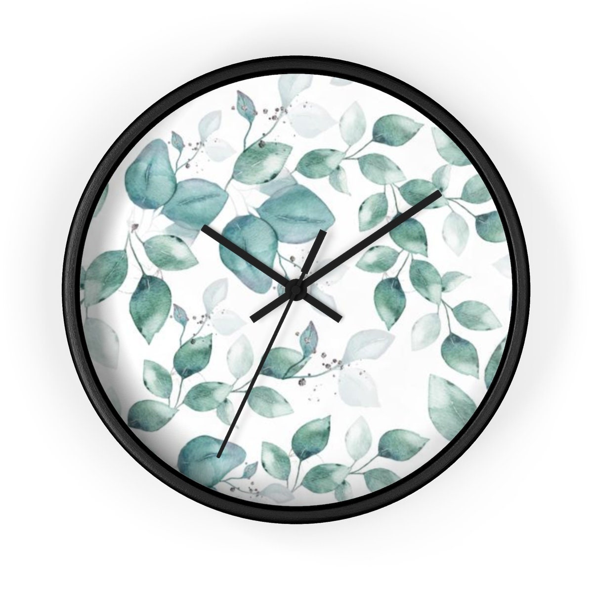 Light Blue Wall Clock Nature Clock Kitchen Wall Clock Round | Etsy