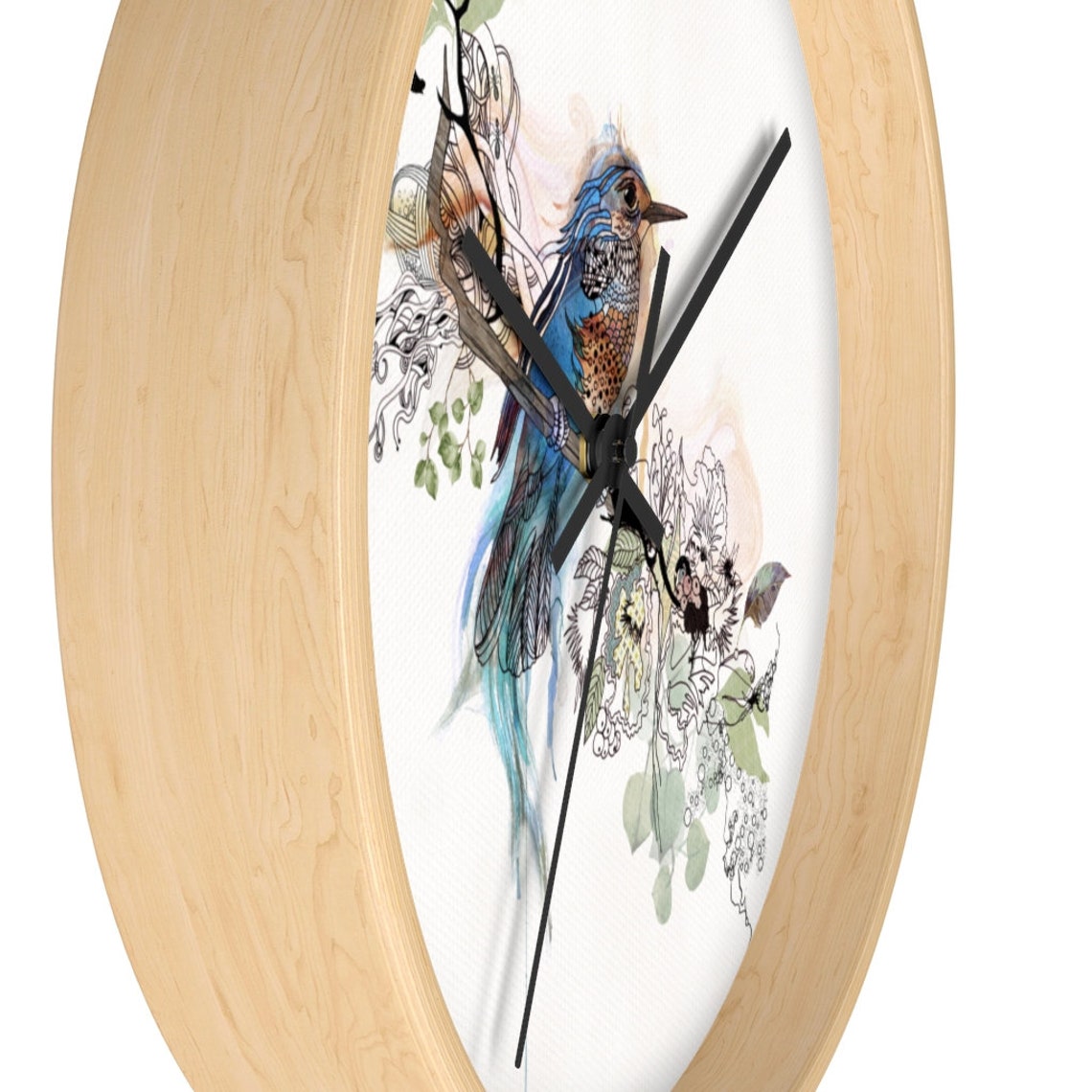 Blue Bird Wall Clock Bird Lover Gift Contemporary Wall - Etsy