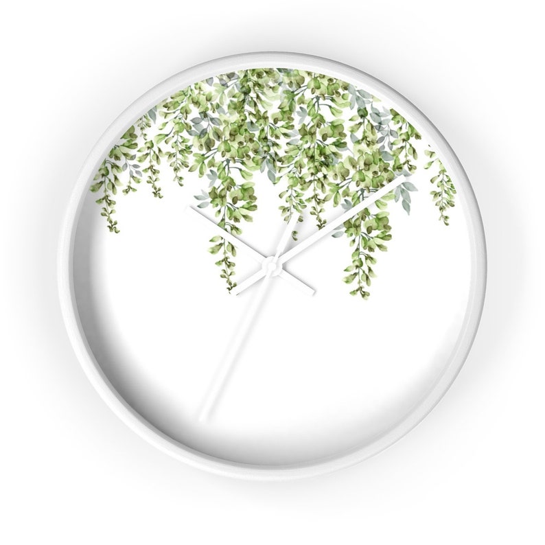 Nature Wall Clock Farmhouse Clock Minimalist Decor Leaves - Etsy