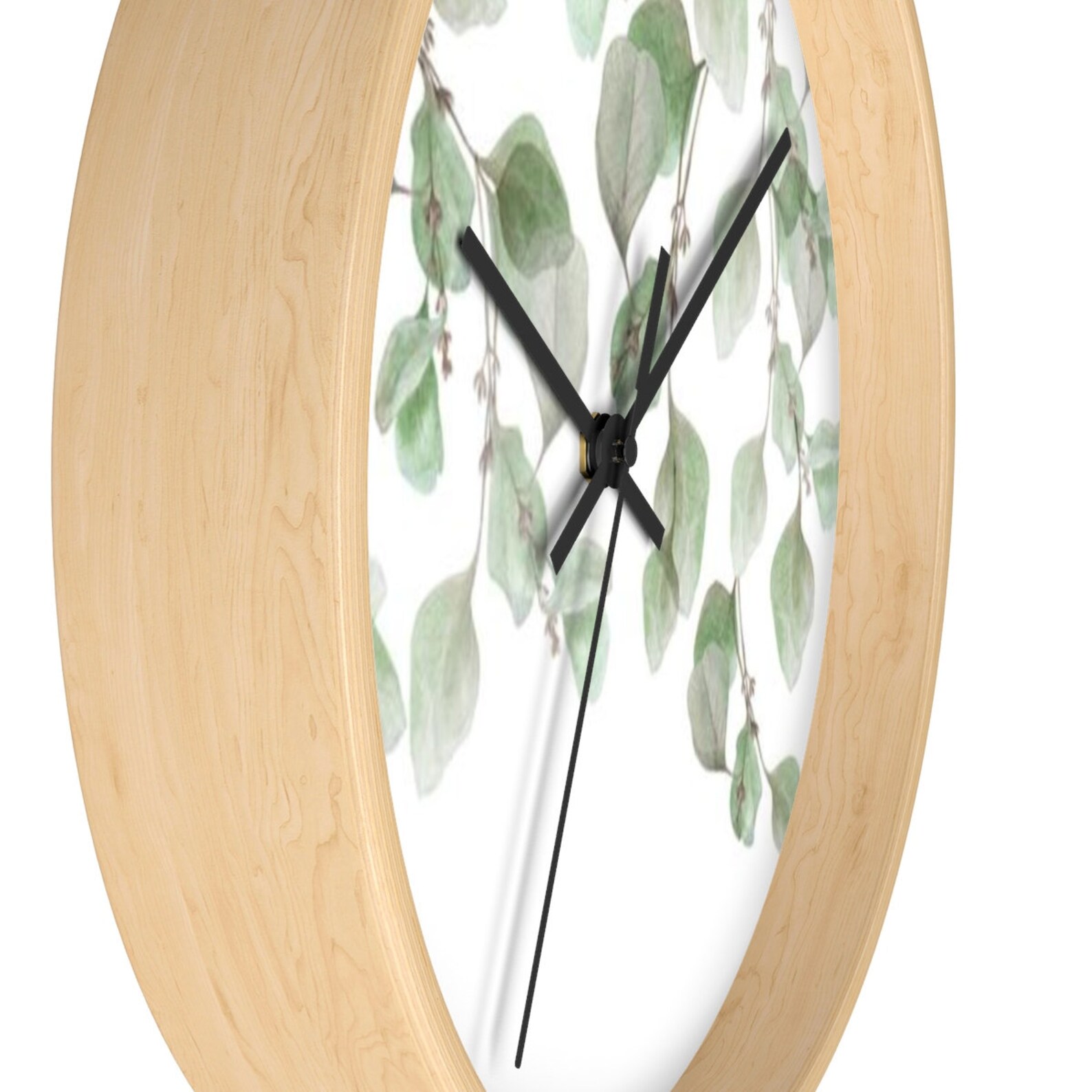 Modern Wall Clock Kitchen Clock Green Leaves Wall Clock | Etsy