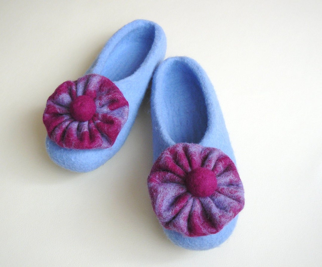 Handmade Felted Slippers for Women. Slippers Are Made From 100% Sheep ...