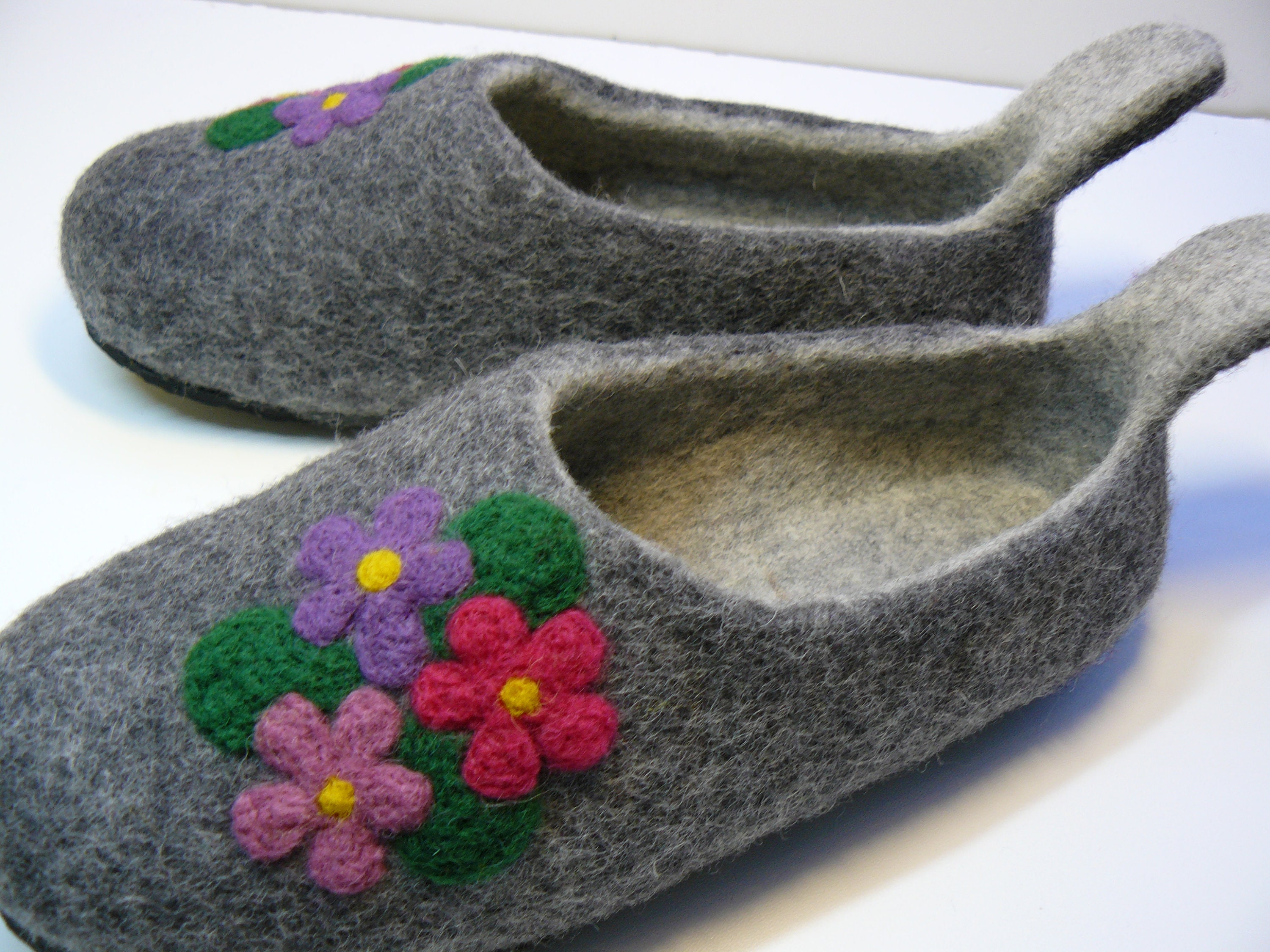 Felted Slippers. Ecological Wool Slippers. Hand-made Home - Etsy