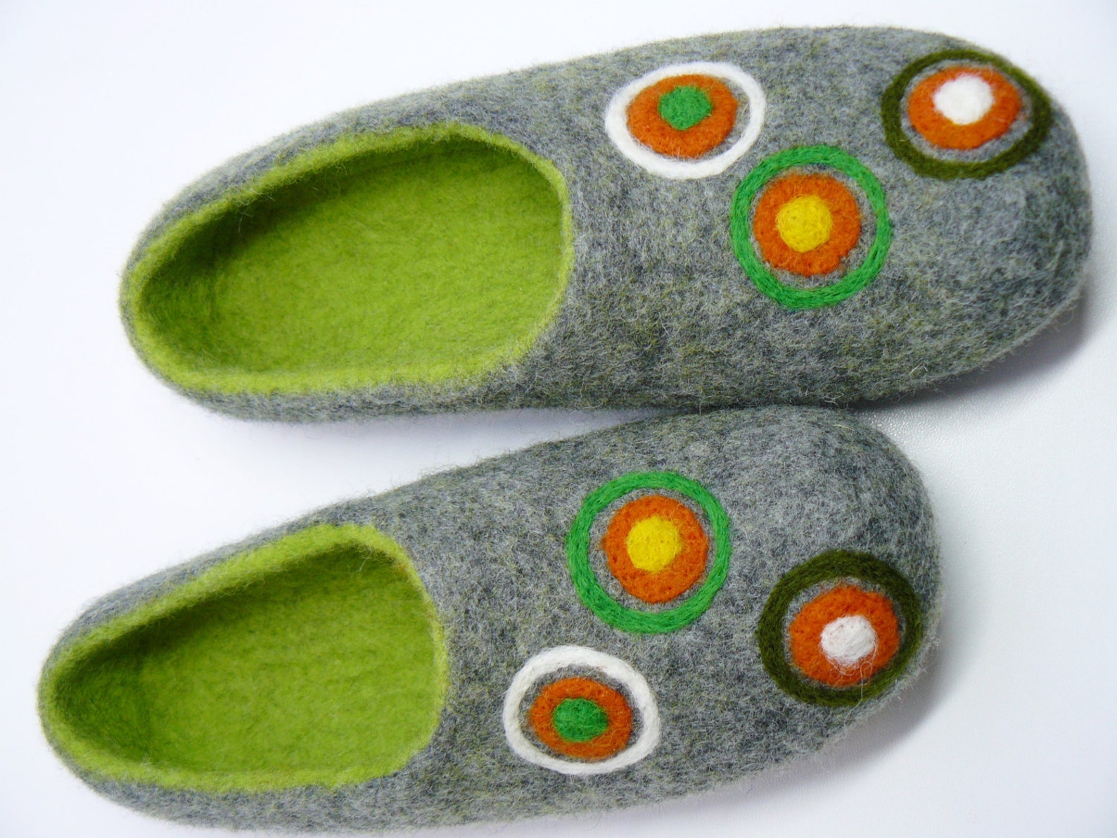 Handmade Felted Slippers. Non Slippery Sole - Etsy