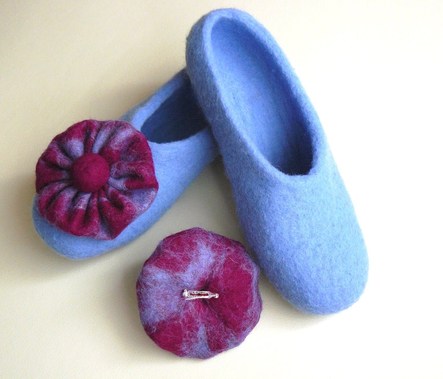Handmade Felted Slippers for Women. Slippers Are Made From 100% Sheep ...