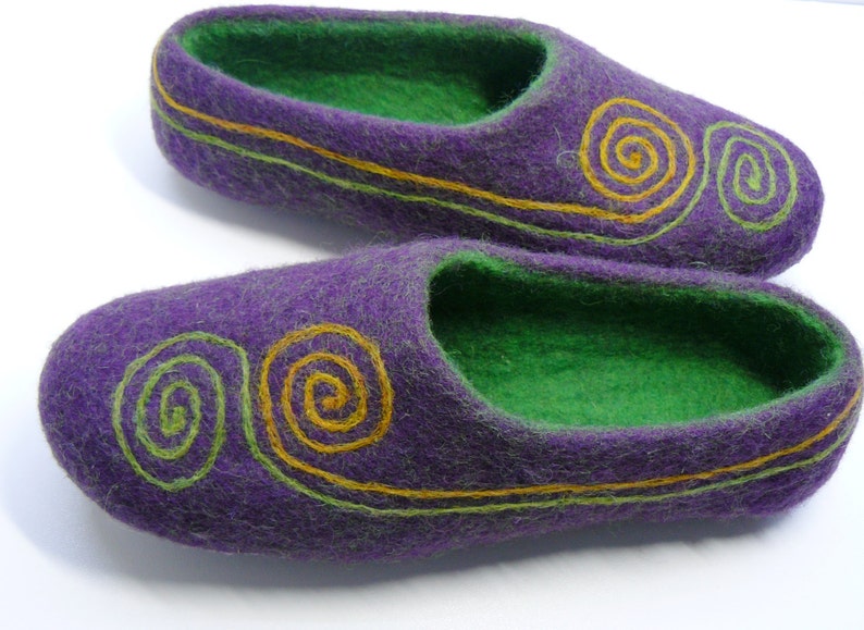 Wool Felted Slippers. Handmade Felted Slippers for Women. - Etsy