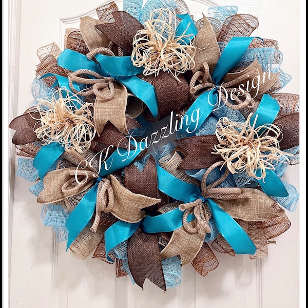 Turquoise Wreath - Etsy