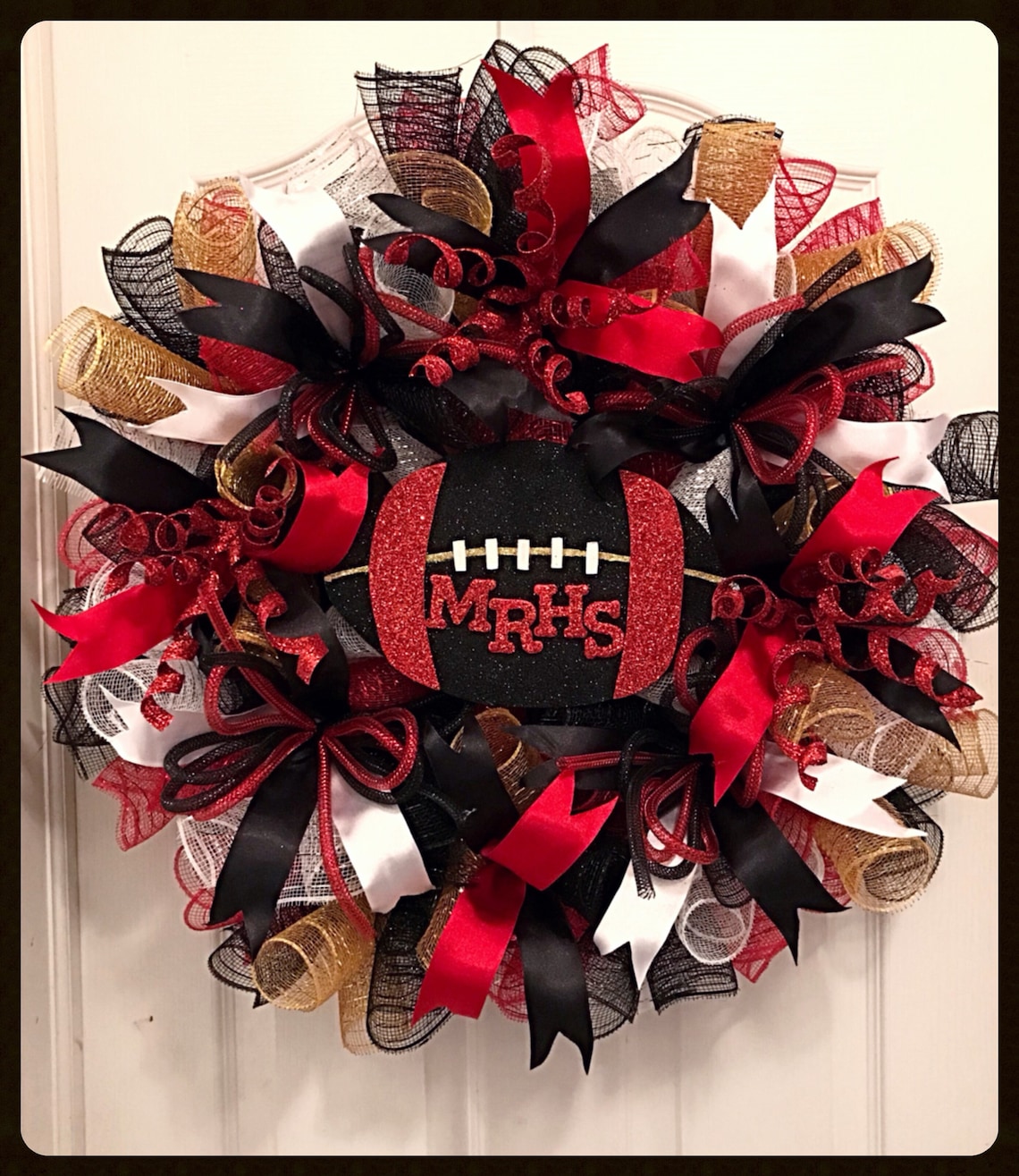 Custom Football or Sports Teams Deco Mesh Wreath/sports Wreath/high ...