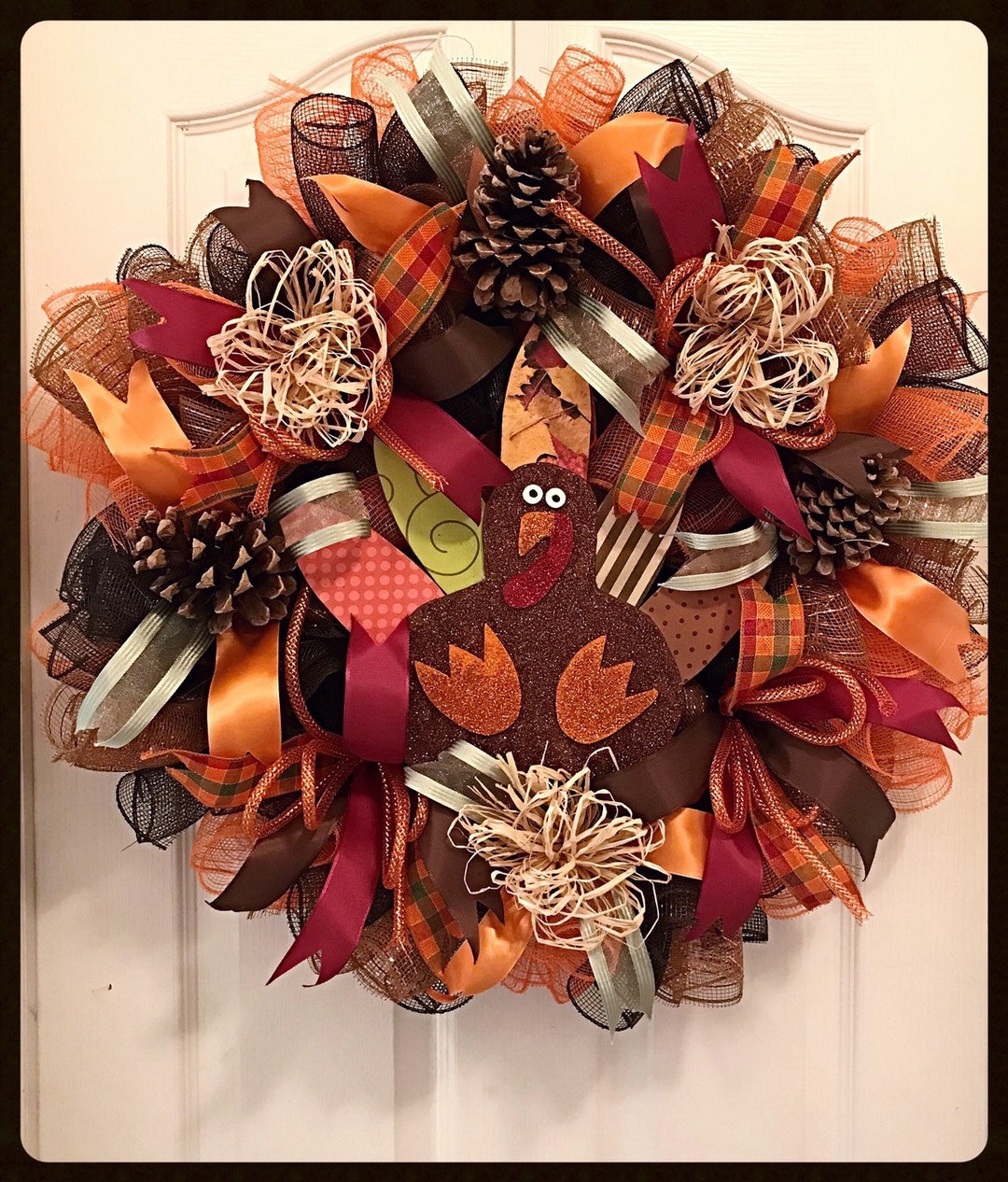 Thanksgiving Turkey Deco Mesh Wreath/turkey Deco Mesh Wreath/turkey ...