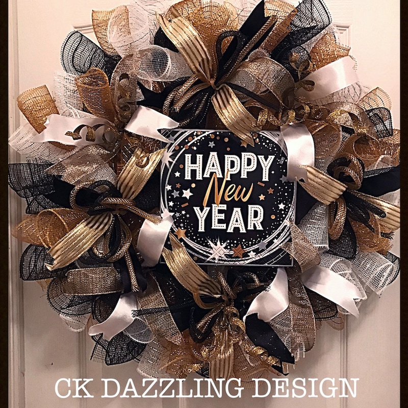 New Year Wreath - Etsy