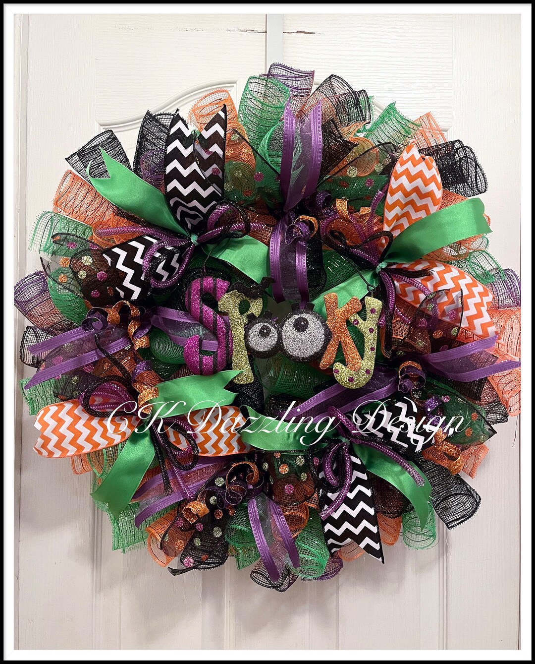 Halloween Spooky Deco Mesh Wreath/spooky Halloween Wreath/halloween ...