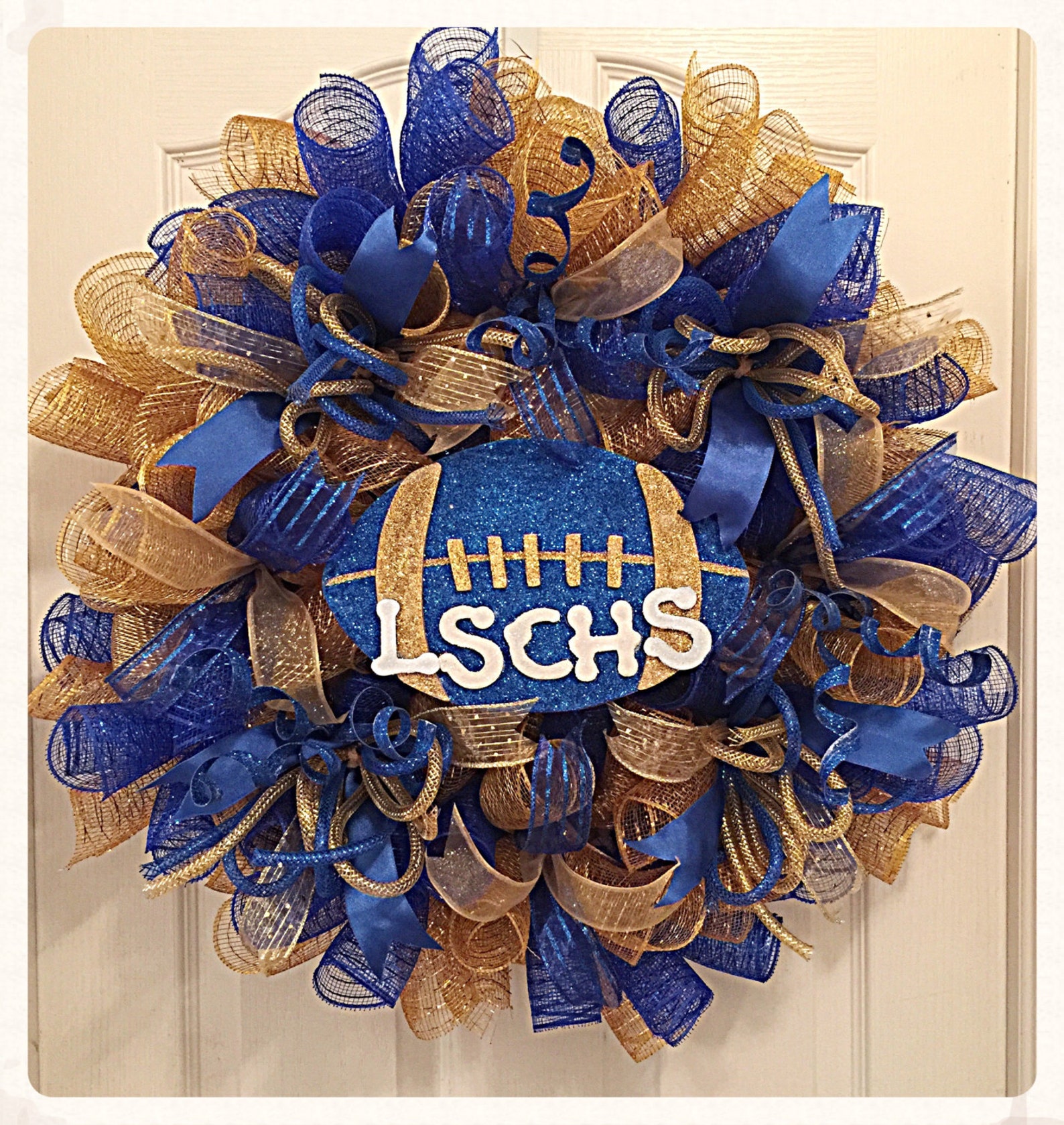 Custom Football or Sports Teams Deco Mesh Wreath/sports - Etsy