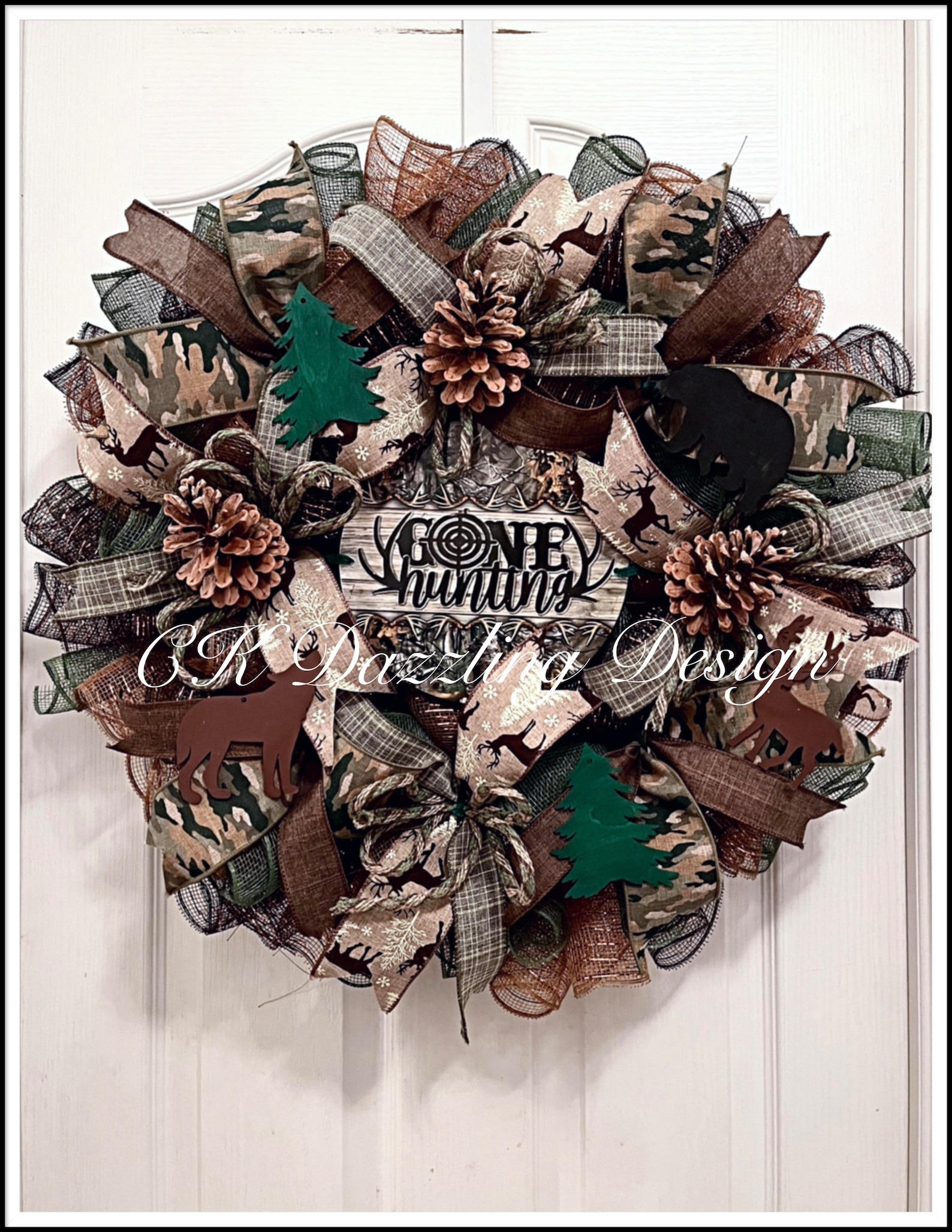 Gone Hunting Deco Mesh Wreath/hunting Wreath/outdoor Wreath/deer Wreath ...