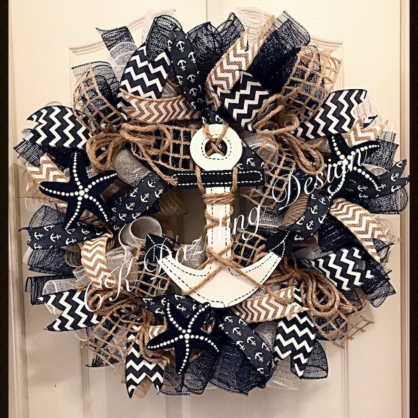 Nautical Mesh Wreath - Etsy