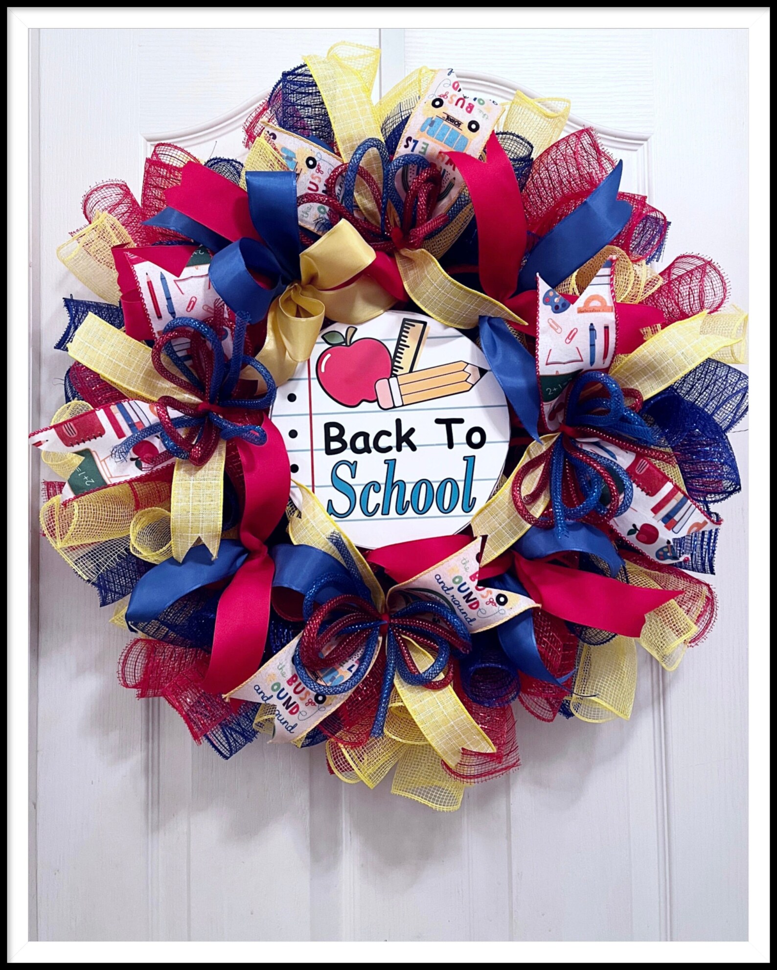 Back to School Deco Mesh Wreath/school Wreath - Etsy