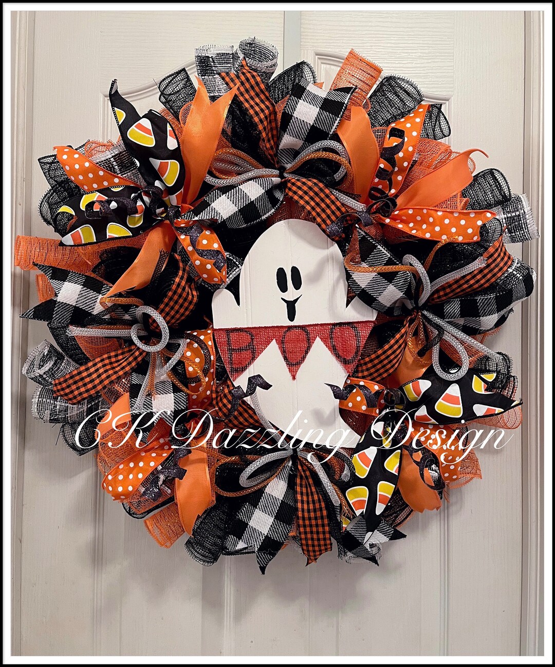 Halloween Ghost Boo Deco Mesh Wreath/ghost Wreath/ghost Boo Wreath ...