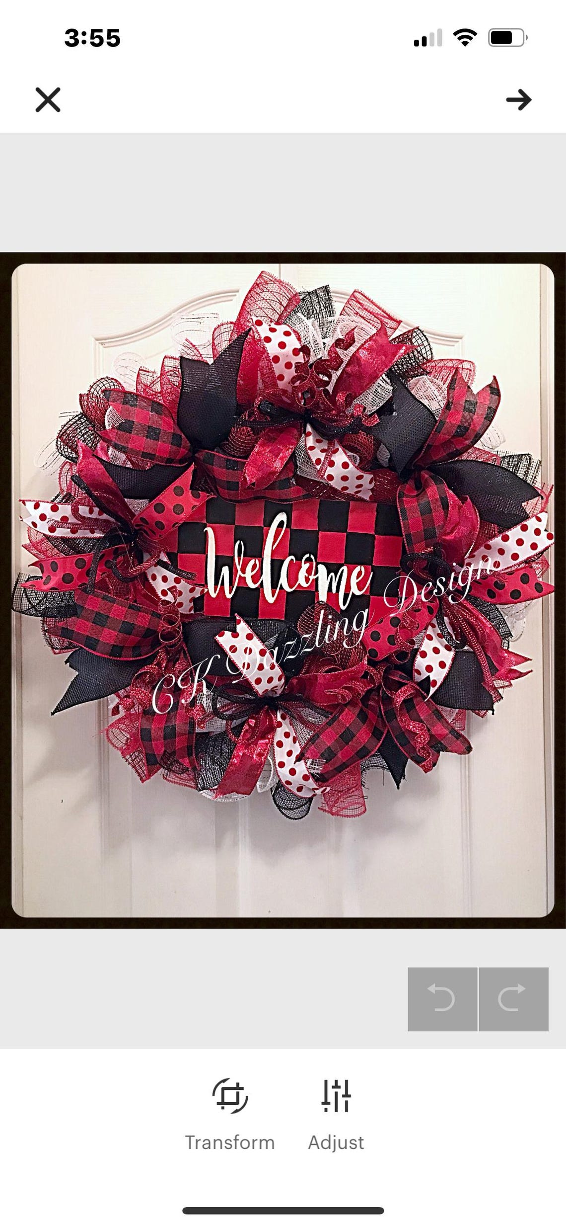 Buffalo Plaid Welcome Deco Mesh Wreath/buffalo Plaid Wreath/buffalo ...