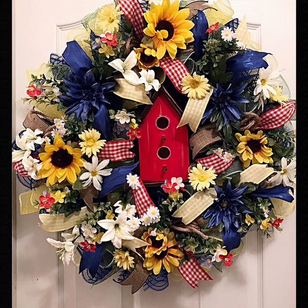Birdhouse Wreath - Etsy