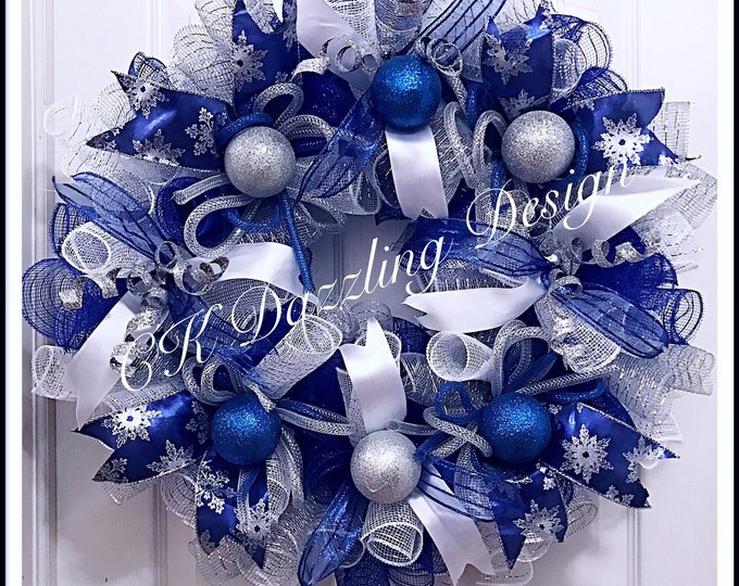 America Patriotic Red Blue and Burlap Star Deco Mesh - Etsy