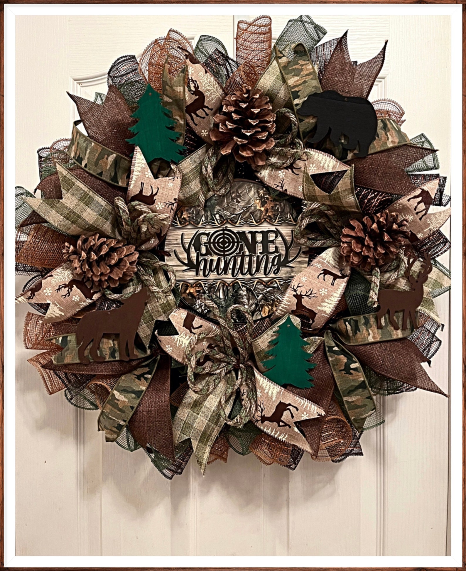 Gone Hunting Deco Mesh Wreath/hunting Wreath/outdoor - Etsy
