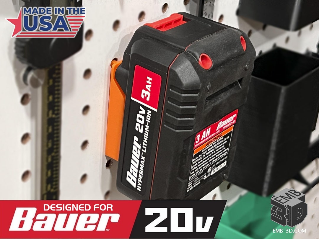 Bauer 20V Battery Pegboard Holder (2 Pack) - Batteries Not Included - Etsy