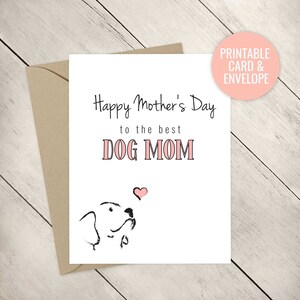Mother's Day Card Instant Download From Dog, Happy Mother's Day From ...