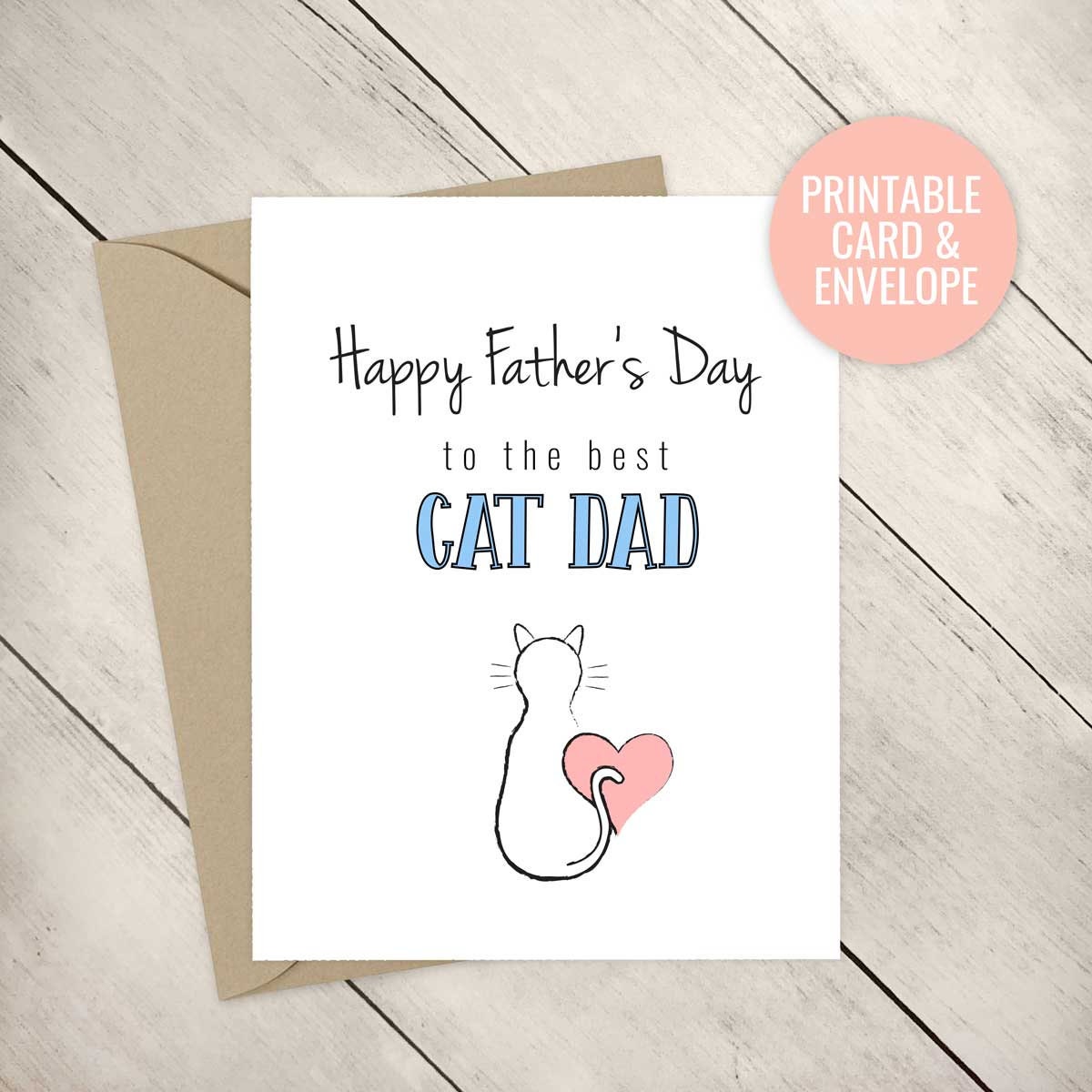 Father's Day Card Instant Download From Cat Happy - Etsy