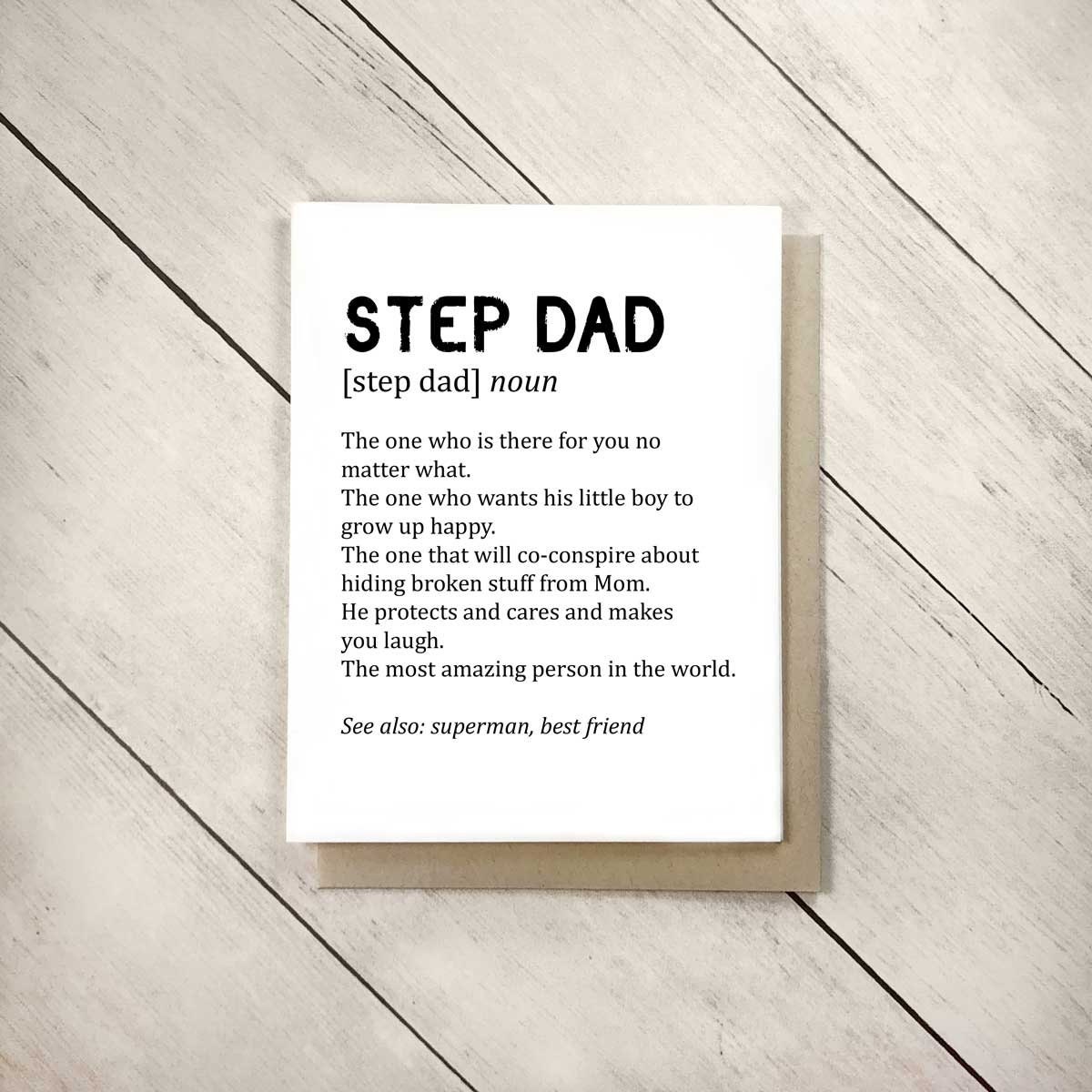 Step Dad Father's Day Card Step-dad Birthday Card - Etsy