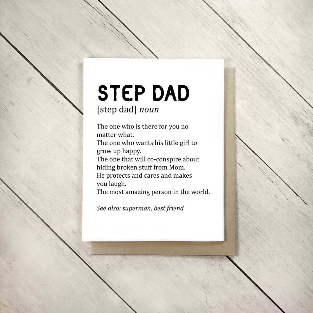 Step Dad Father's Day Card, Step-dad Birthday Card, Father's Day Gift ...