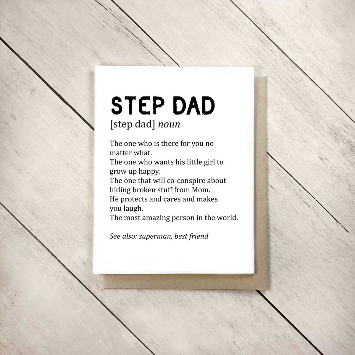 Step Dad Father's Day Card Step-dad Birthday Card - Etsy