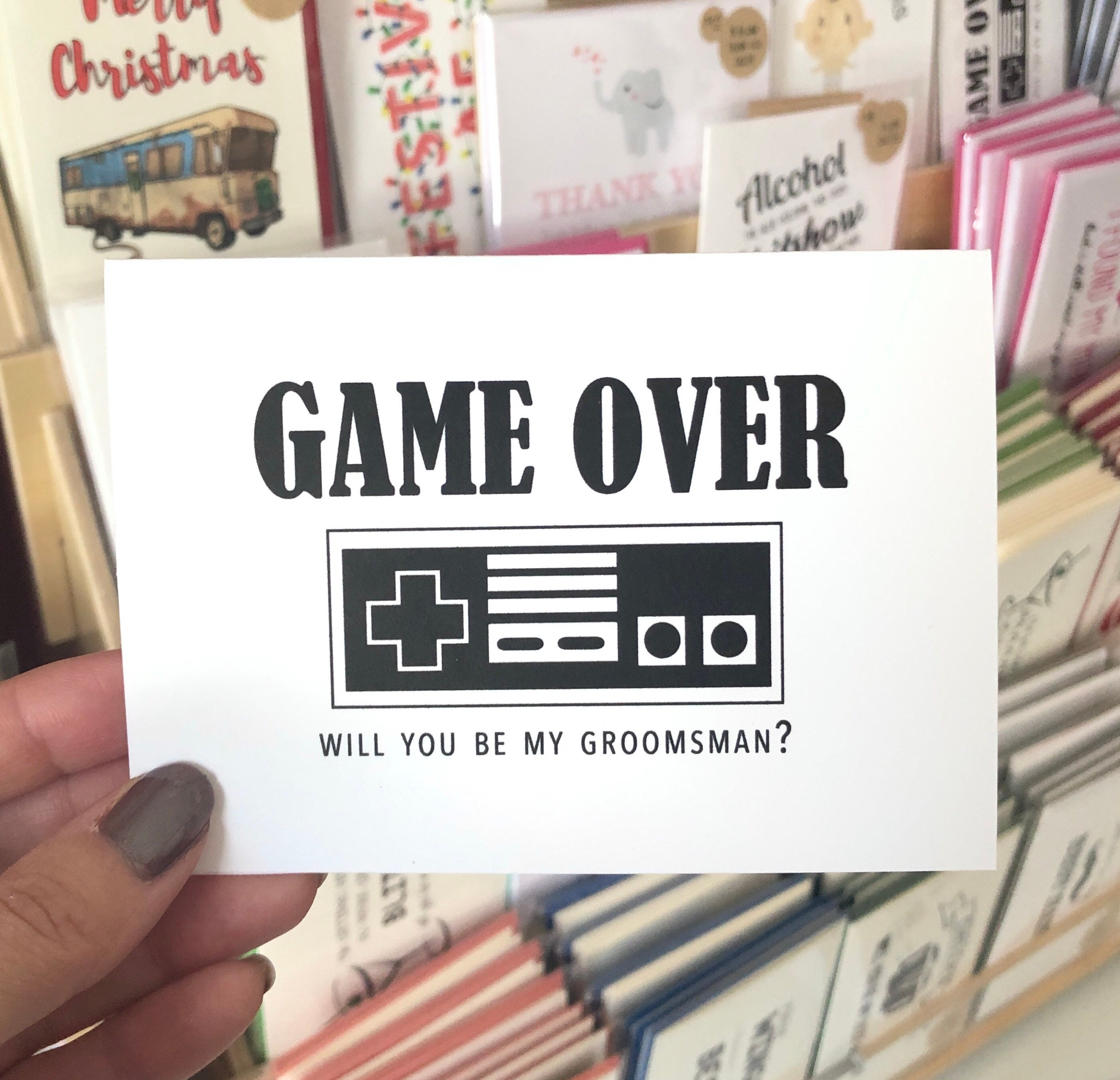 GAME OVER Groomsman Card, Funny Groomsman Proposal Card, Will You Be My ...