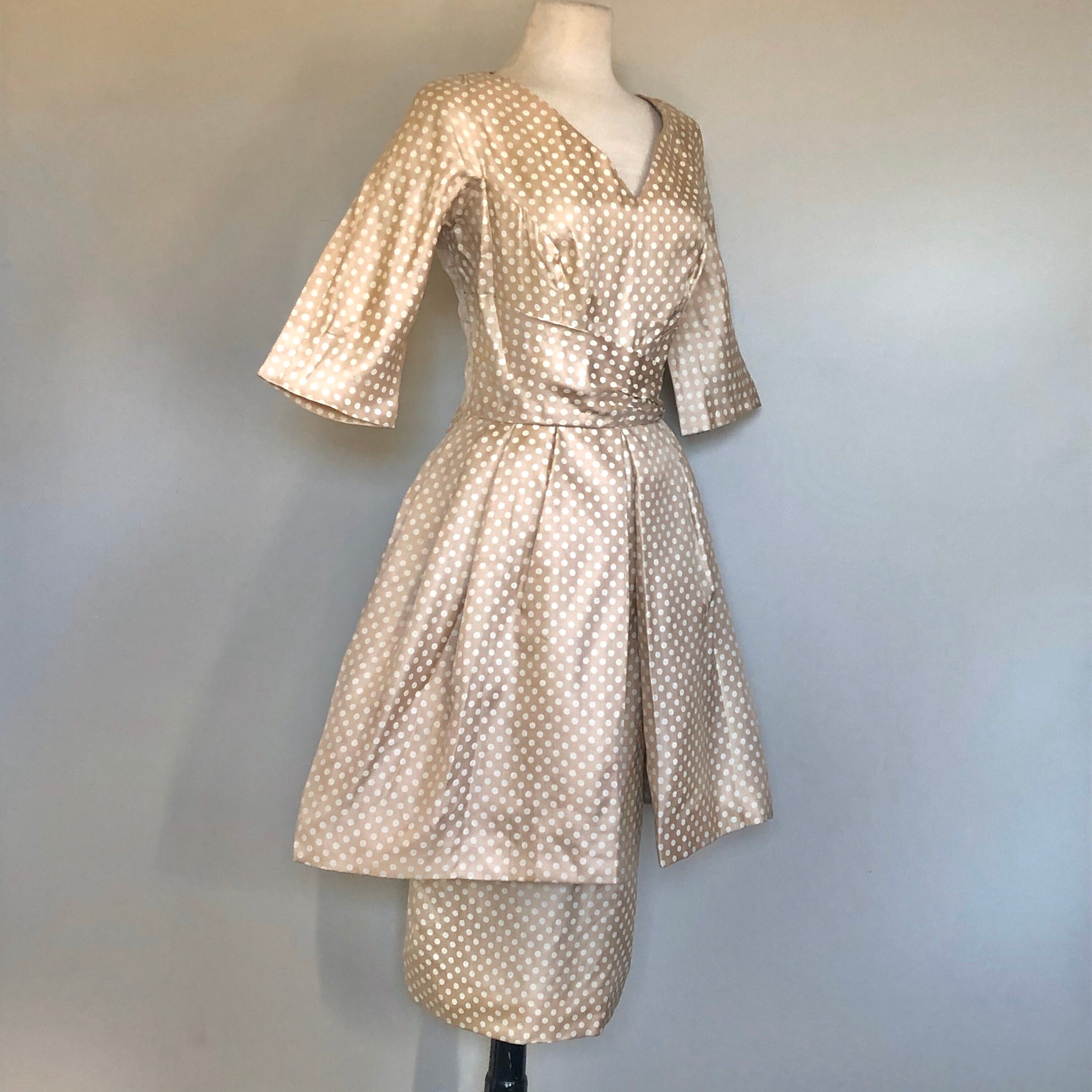 Vintage 40’s 50’s New Look Helen Caro Polka Dot Dress Sz 30” W - Etsy